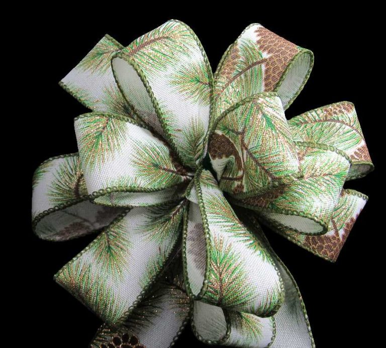 Wired Pinecones Ribbon from American RIbbon Manufacturers